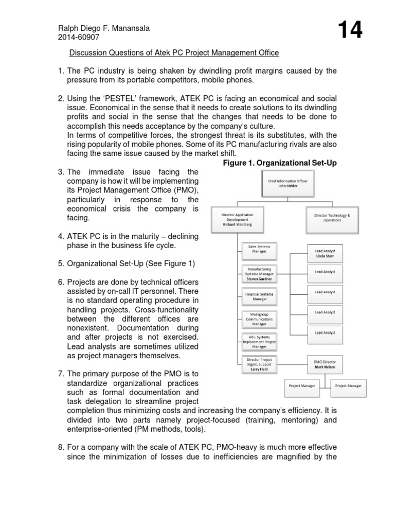 Discussion Questions of Atek PC Project Management Office | PDF ...