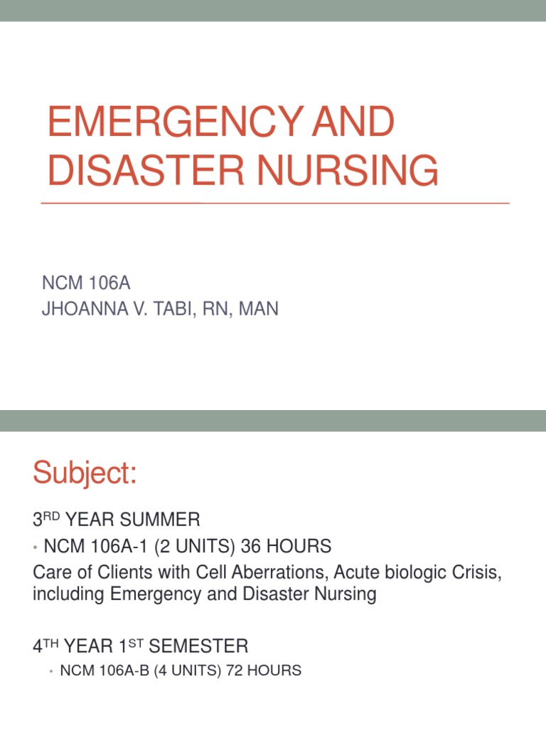 Emergency and Disaster Nursing Overview | PDF | Hazards | Natural Disasters