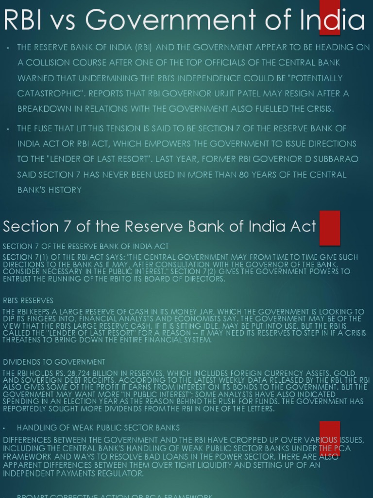 RBI Vs Government of India | PDF | Reserve Bank Of India | Central Banks