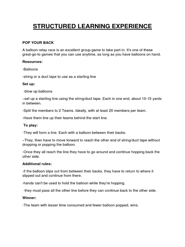 Structured Learning Experience | PDF