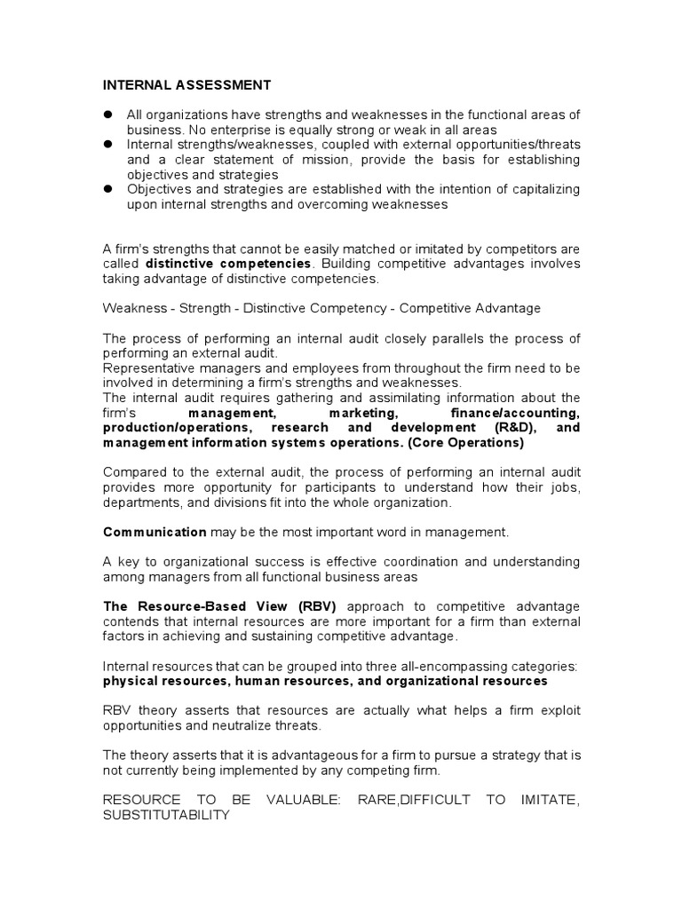 Internal Assessment PDF | PDF | Strategic Management | Marketing