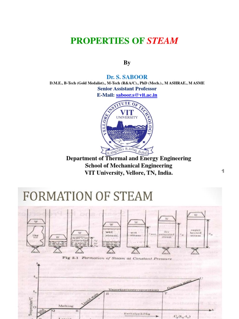 Properties of Steam Explained | PDF | Teaching Methods & Materials ...