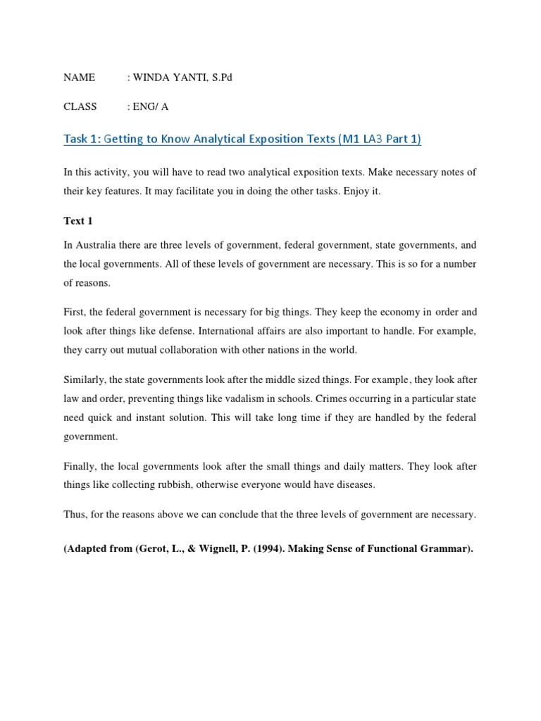 TASK 1 M1 LA3 Part 1 BY WINDA YANTI ENG A | PDF | Literacy | Adult Education