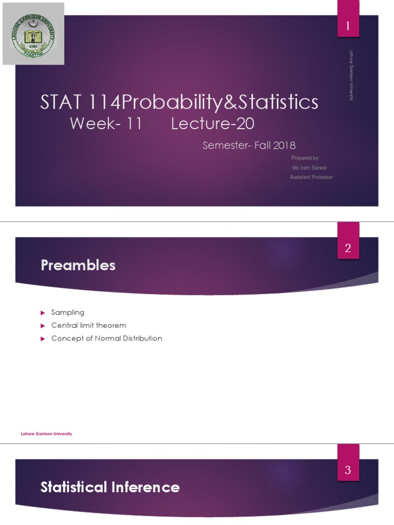 Week 11 Lecture 20 | PDF | Confidence Interval | Normal Distribution Week 11 Lecture 20 | PDF | Confidence Interval | Normal Distribution