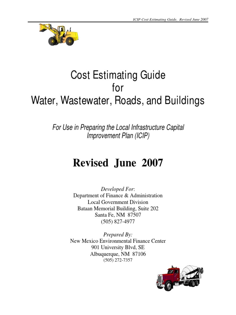 ICIP Cost Estimating Guide 2007 | PDF | Sanitary Sewer | Sewage Treatment