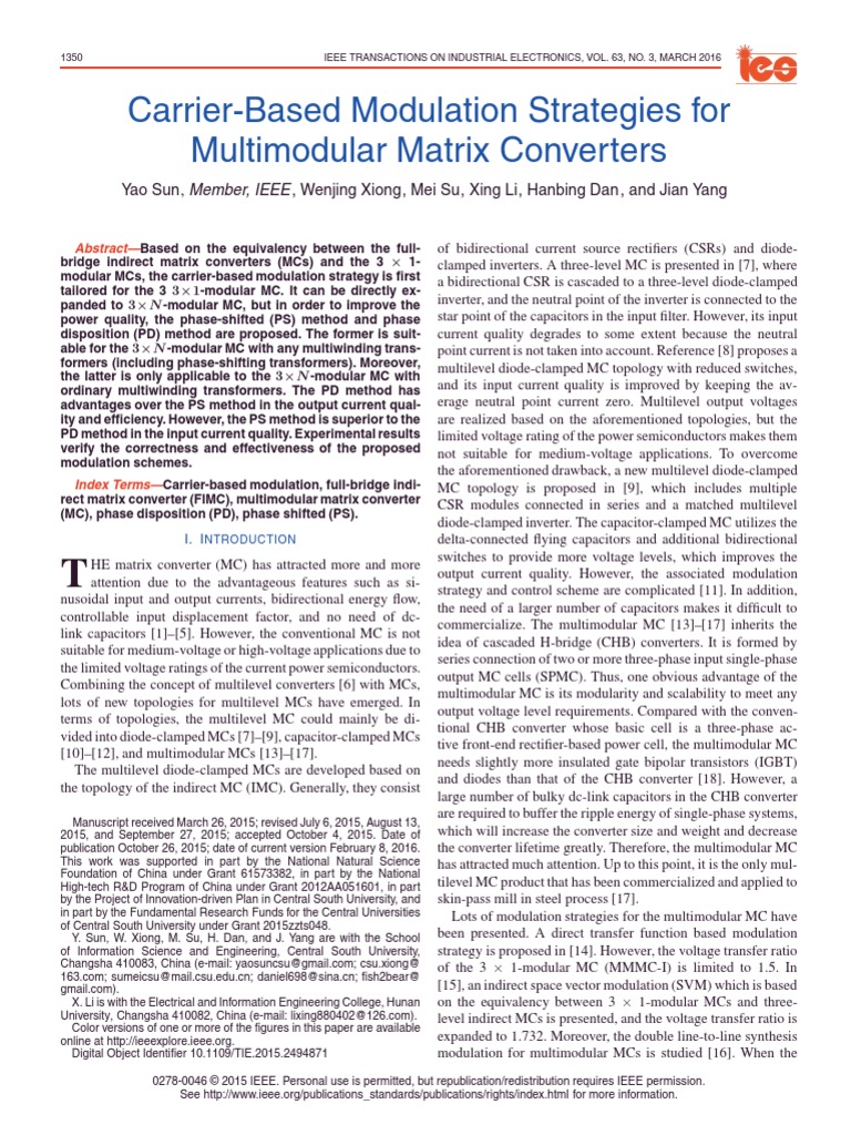 2016 Carrier-Based Modulation Strategies For Multimodular Matrix ...