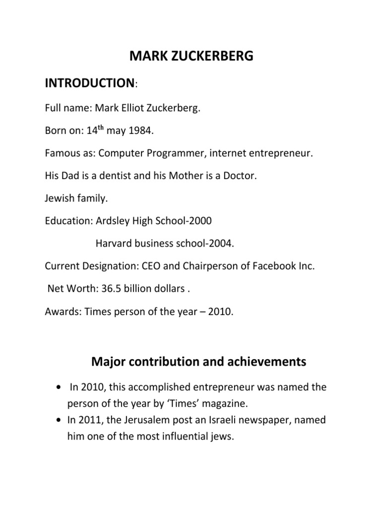 Mark Zuckerberg Pdf Mark Zuckerberg Facebook