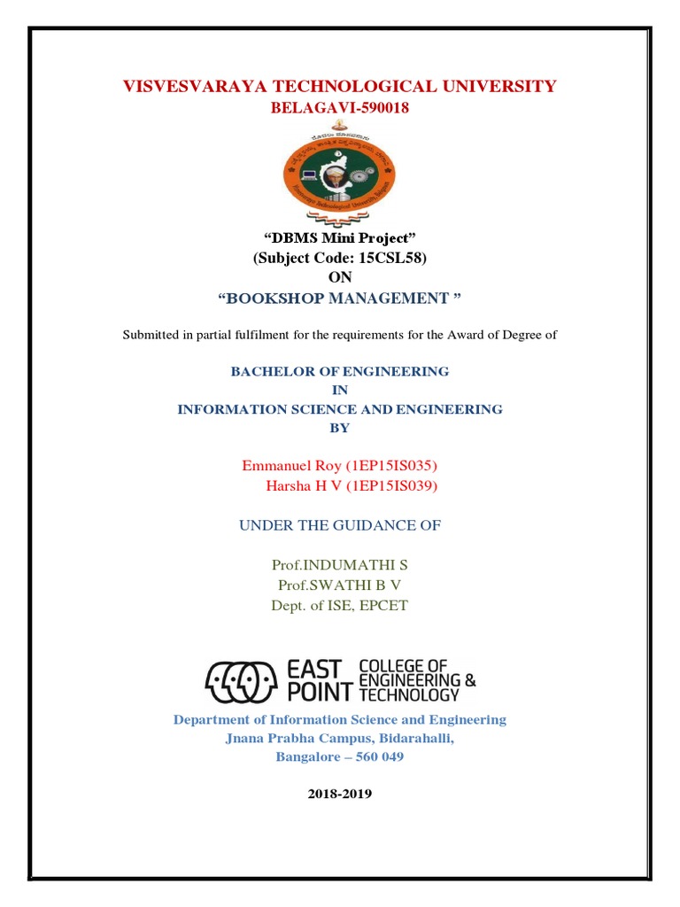 Dbms Mini Project 5A New | PDF | Academic Degree | Academia