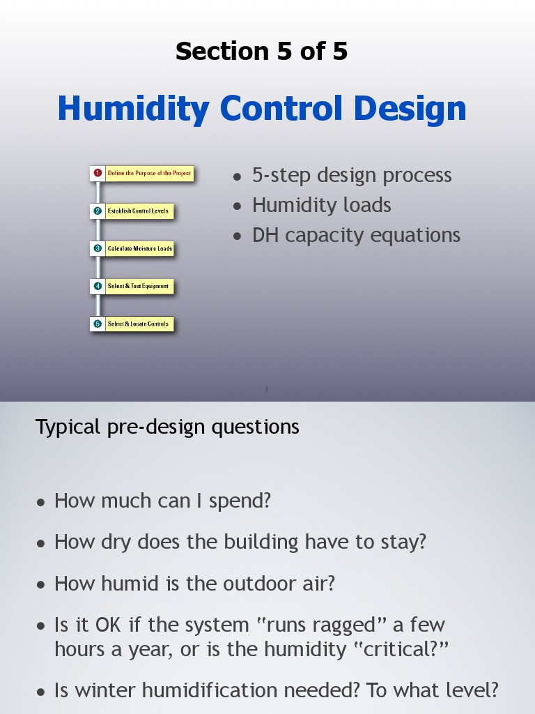Humidity Control Design: Section 5 of 5 | PDF | Humidity | Engineering ...
