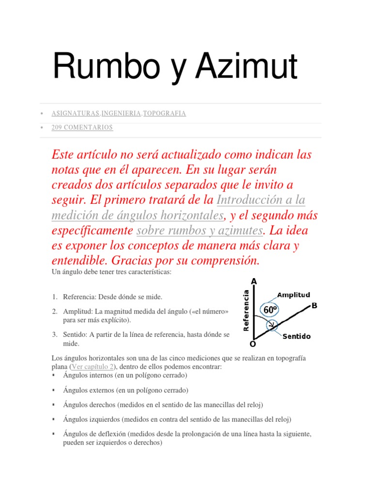 Rumbo y Azimut | PDF | Azimut | Campo magnético de la tierra