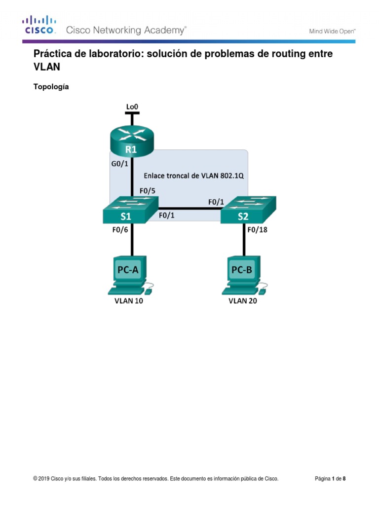 2.2.2.5 Lab - Troubleshooting Inter-VLAN Routing | Descargar gratis PDF | Enrutador (Computación ...