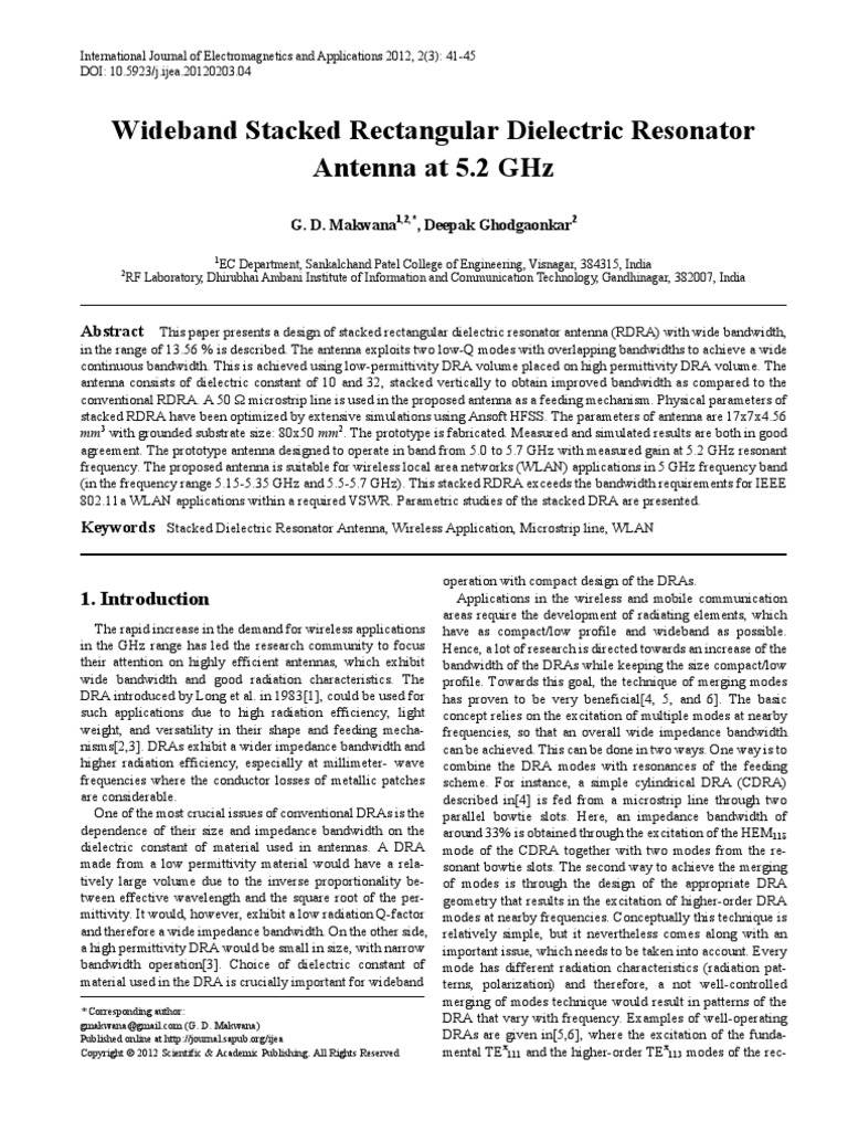 Ieee Papers | PDF | Antenna (Radio) | Bandwidth (Signal Processing)