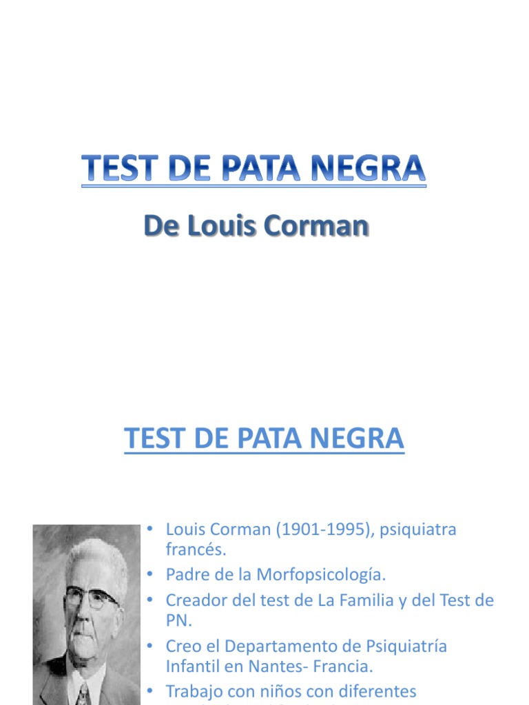 Test de Pata Negra de Louis Corman | PDF | Carné de identidad ...