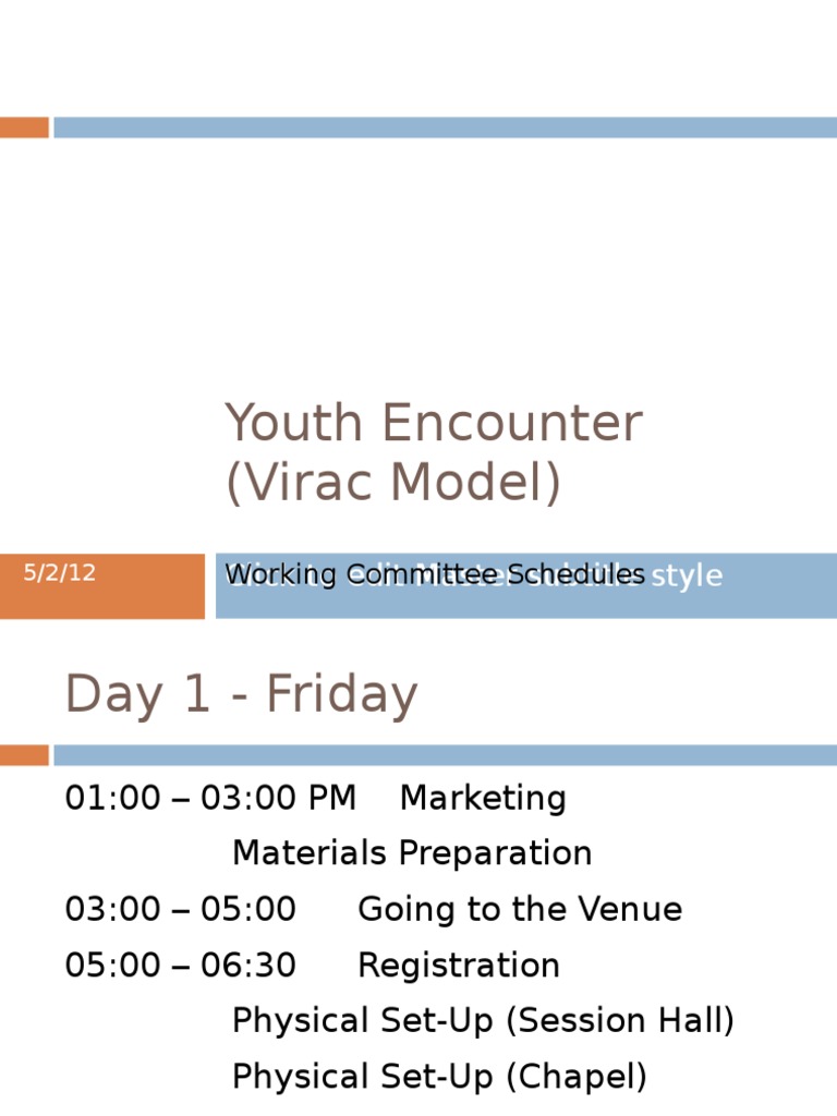 Youth Encounter Virac Model | PDF