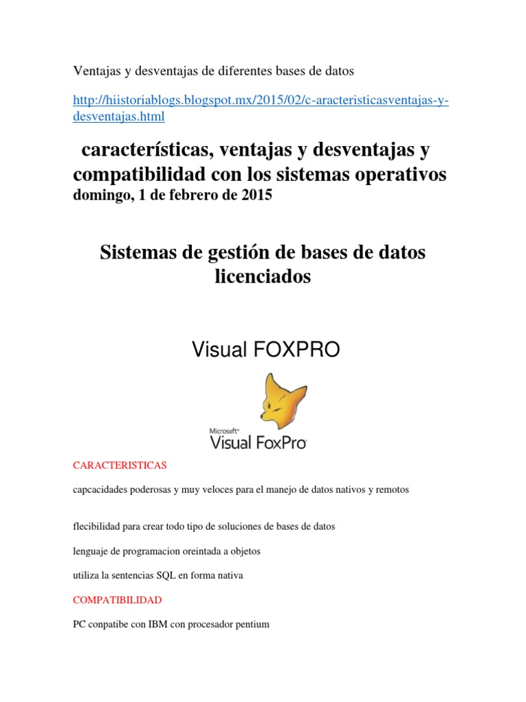 Comparativa de Bases de Datos: Pros y Contras | PDF | SQL | Servidor SQL de Microsoft