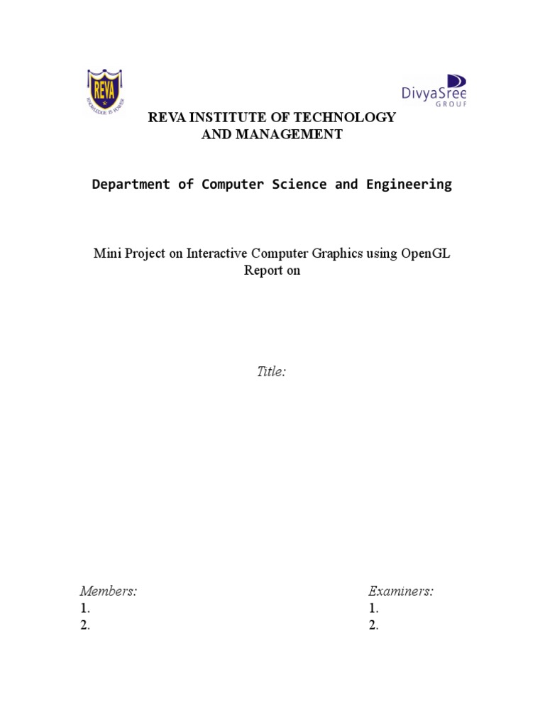 6th Sem Open GL Project Report Prototype | PDF | Computer Engineering ...