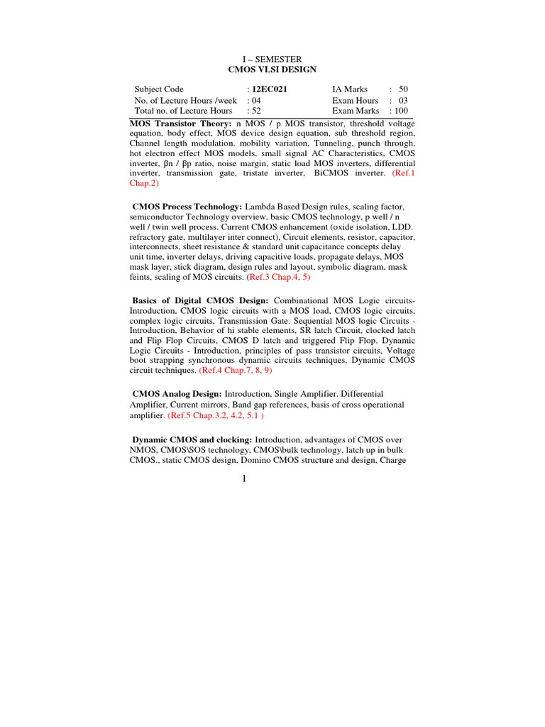 Mtech VLSI Syllabus | PDF | System On A Chip | Thread (Computing)