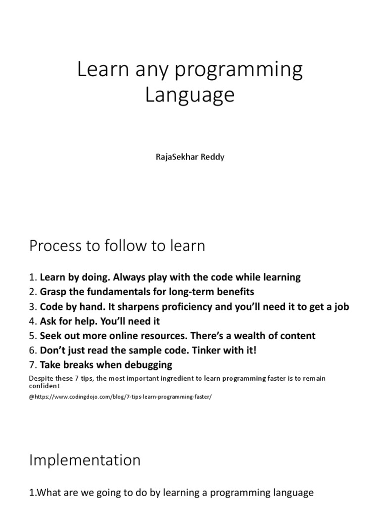 Learn Any Programming Language | PDF | Career & Growth