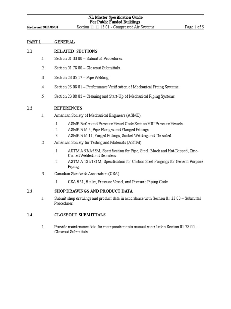 NL Master Specification Guide For Public Funded Buildings: Re-Issued ...