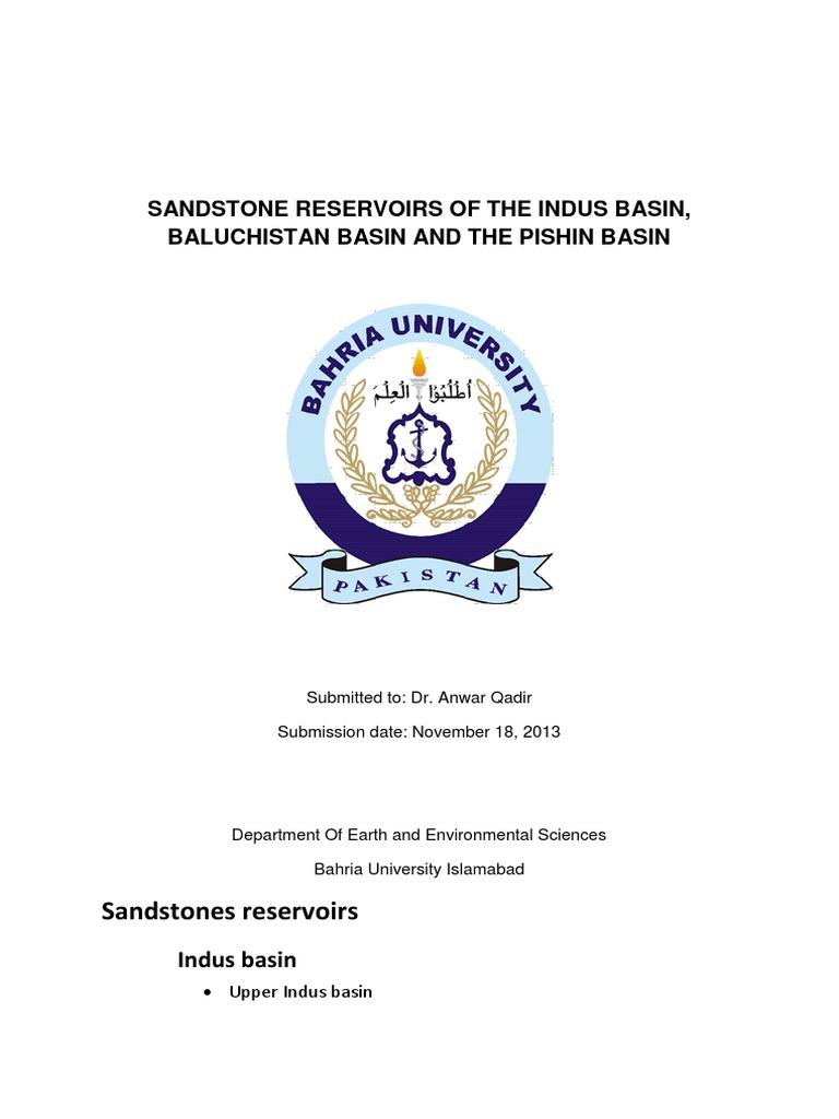 Sand Stone Reservoir of Pakistan. | PDF | Sandstone | Shale