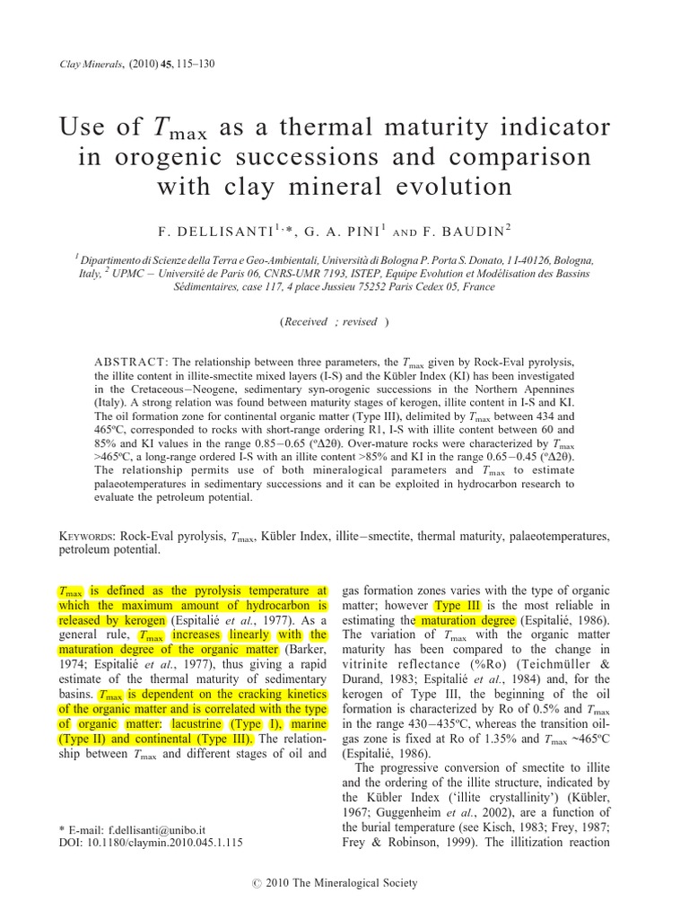 Analysis of the Relationship Between Thermal Maturity Indicators, Clay ...