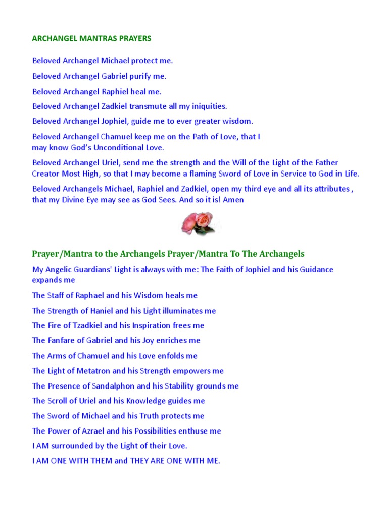Archangel Mantras & Prayers | PDF | Archangel | Divinity