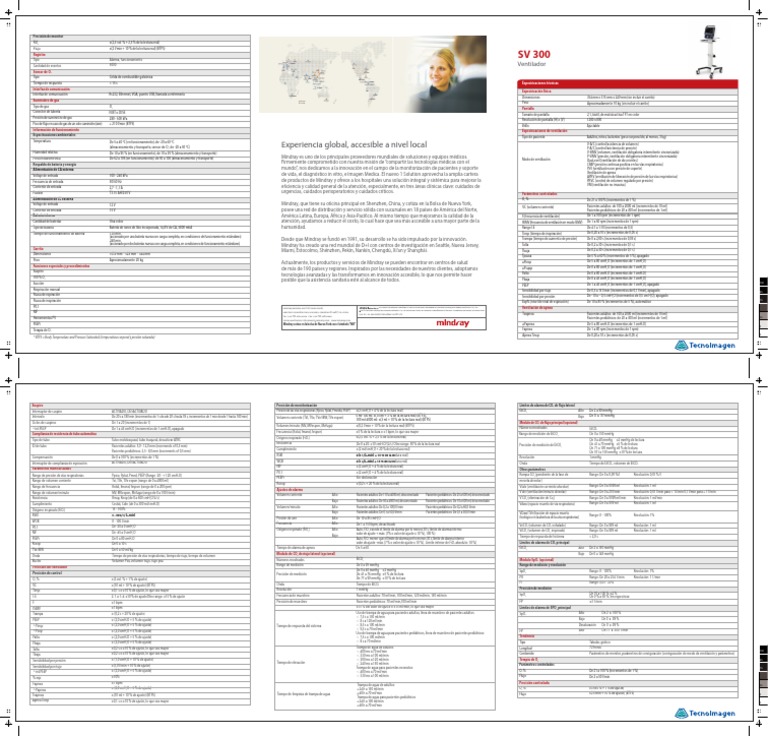 Mindray - SV 300 | PDF | Sistema respiratorio | Naturaleza