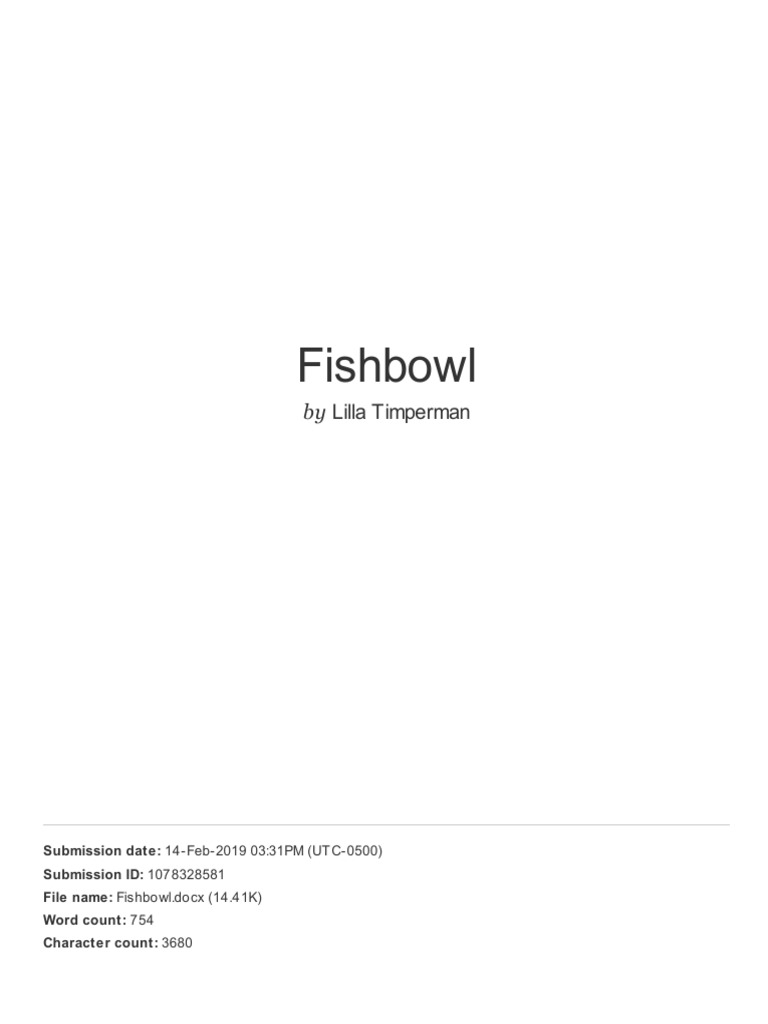 Fishbowl | PDF | Essays | Language Mechanics