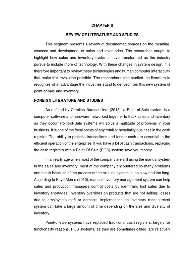 POS and Inventory System Chapter 2 Template | PDF | Point Of Sale ...