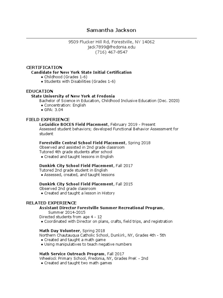 Jackson Samantha - Resume | PDF