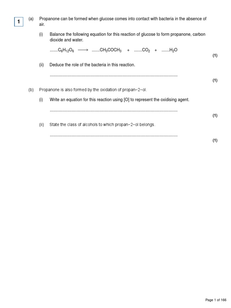 Enthalpy Changes in Propanone Reactions | PDF | Hydrogen | Combustion