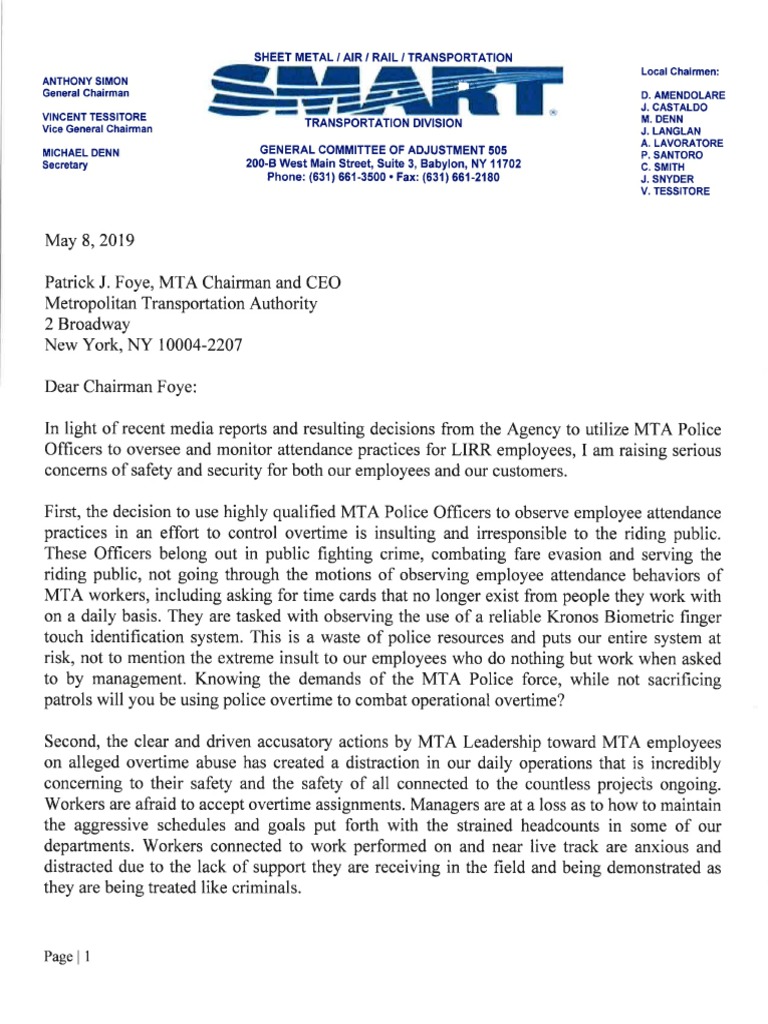 Letter To Chairman | PDF