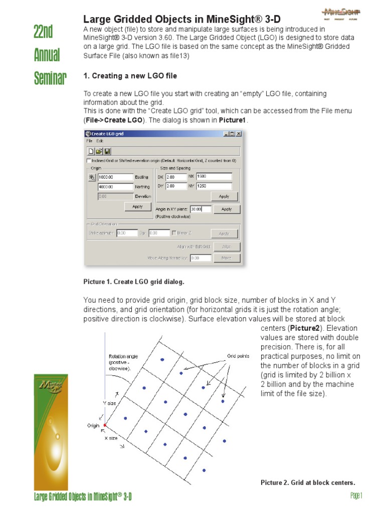 Large Gridded Objects in MineSight 3-D | PDF | Computing | Software