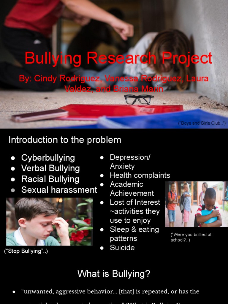 Bullying Project | PDF | Bullying | Cyberbullying
