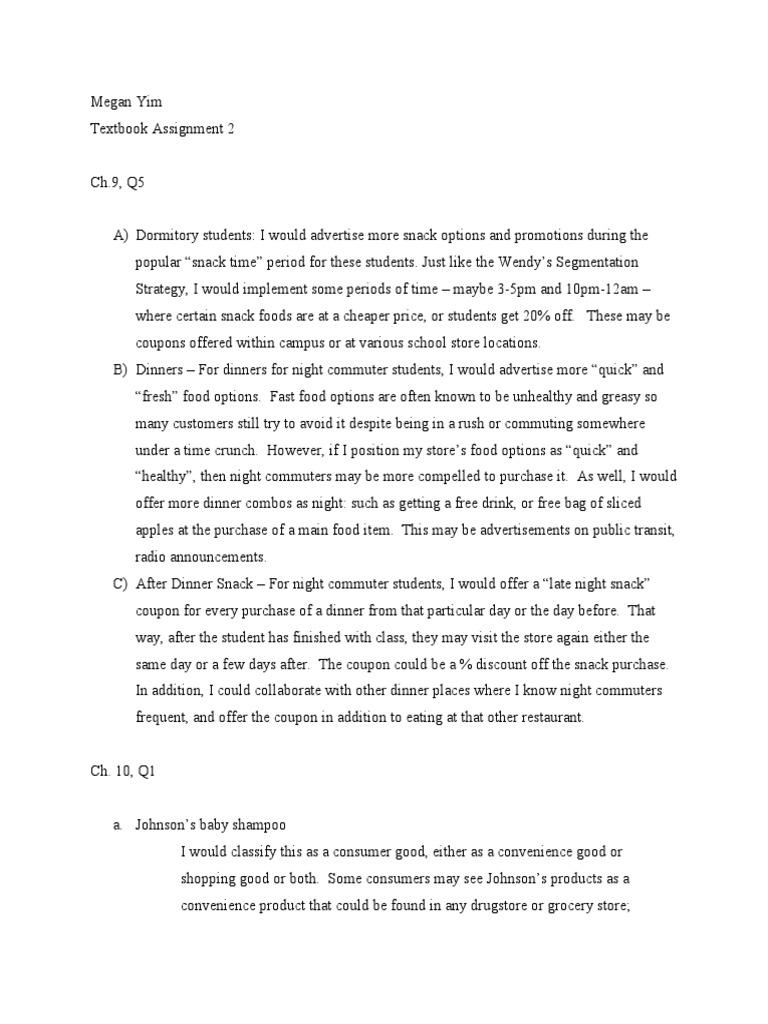 Textbook Assignment 2 - Megan Yim | PDF | Final Good | Coupon