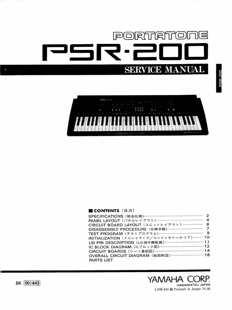 Piano Yamaha Psr-200 | PDF