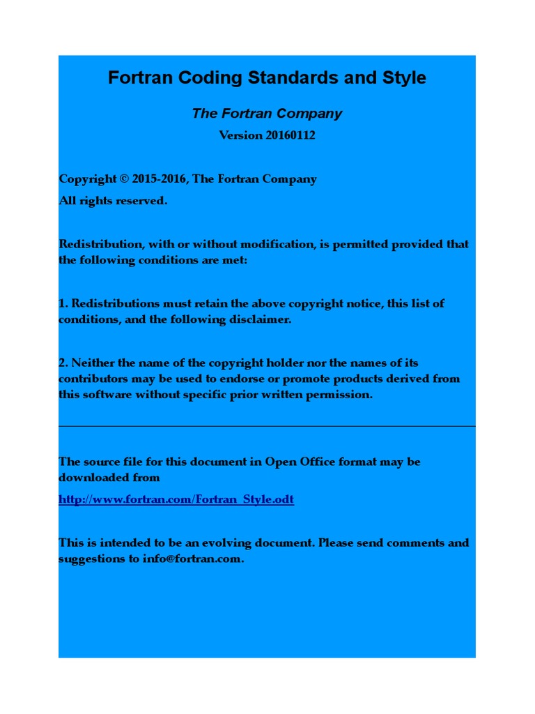 Fortran Coding Standards and Style | PDF | Parameter (Computer ... Fortran Coding Standards and Style | PDF | Parameter (Computer ...