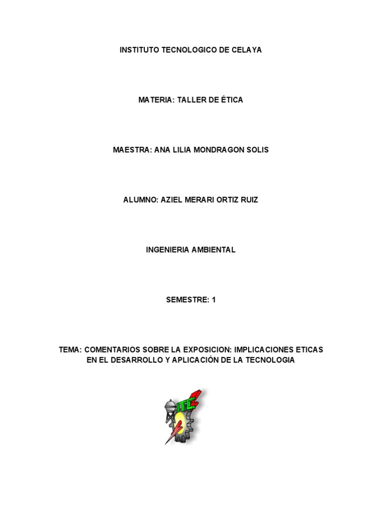 Implicaciones Eticas en El Desarrollo y Aplicacion de La Tecnologia | PDF Implicaciones Eticas en El Desarrollo y Aplicacion de La Tecnologia | PDF