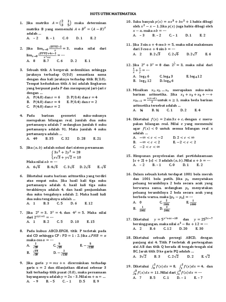 Latihan Soal Utbk | PDF
