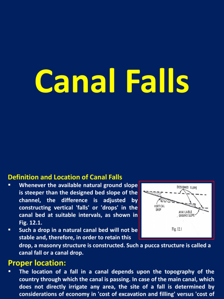 Types and Design of Canal Falls | PDF | Metre | Canal