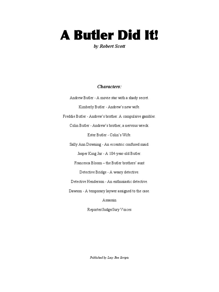 The Butler Did It Script | PDF