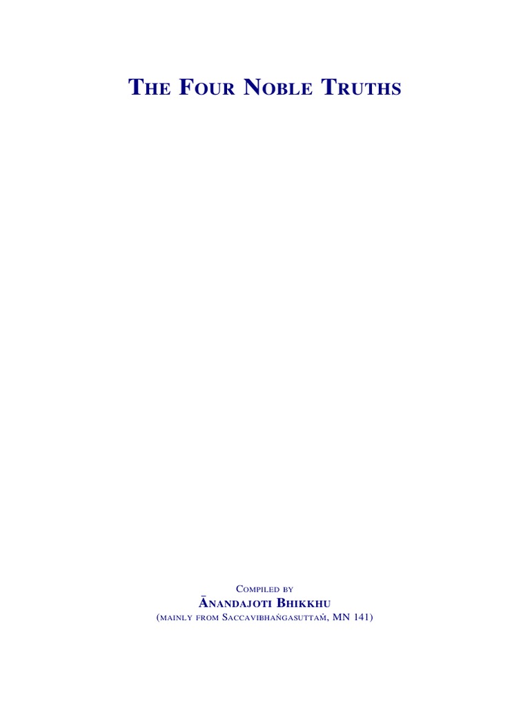 Four Noble Truths | PDF | Noble Eightfold Path | Psychological Concepts