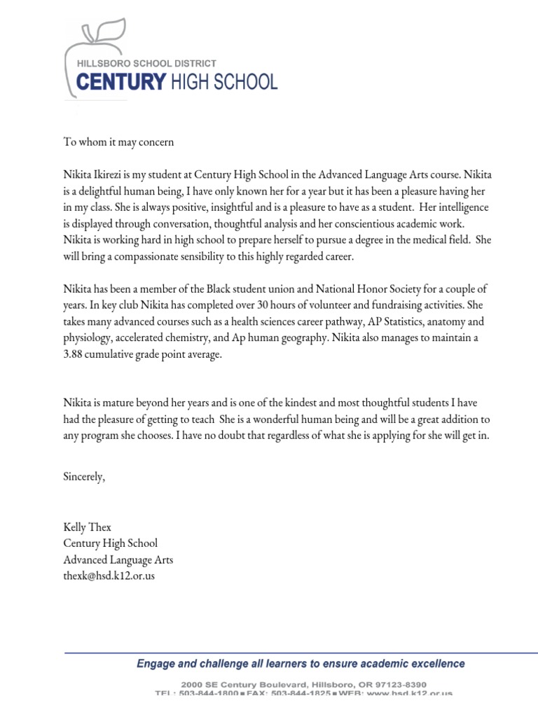 Letter of Recommendation - Ms | PDF