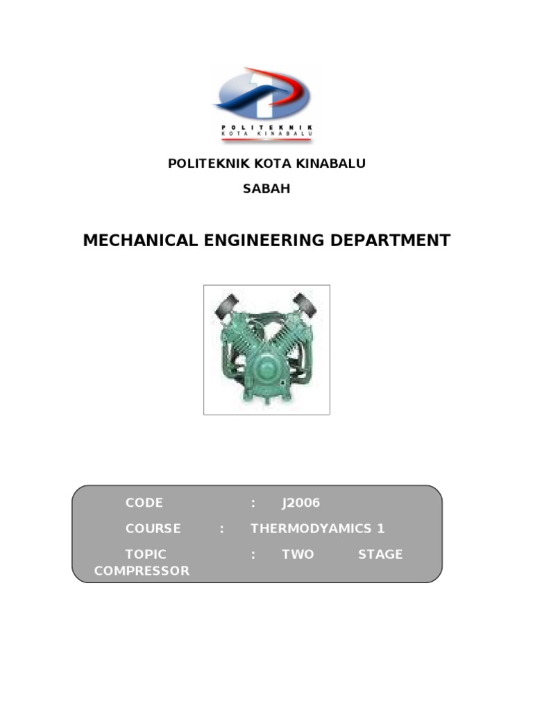 Two Stage Air Compressor | PDF | Pressure | Mechanical Engineering