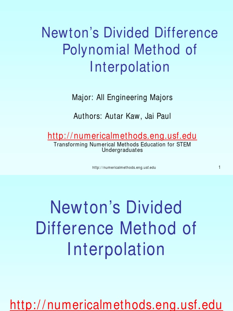 Newton Divided Difference | Download Free PDF | Interpolation ...
