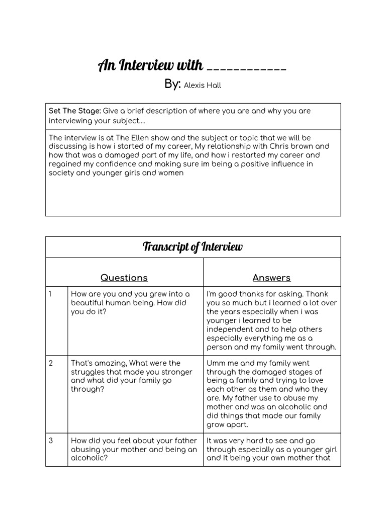 Interview: Career, Challenges & Empowerment | PDF | Self-Improvement | Wellness