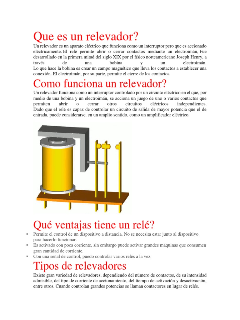 Que Es Un Relevador | PDF | Relé | Equipo eléctrico