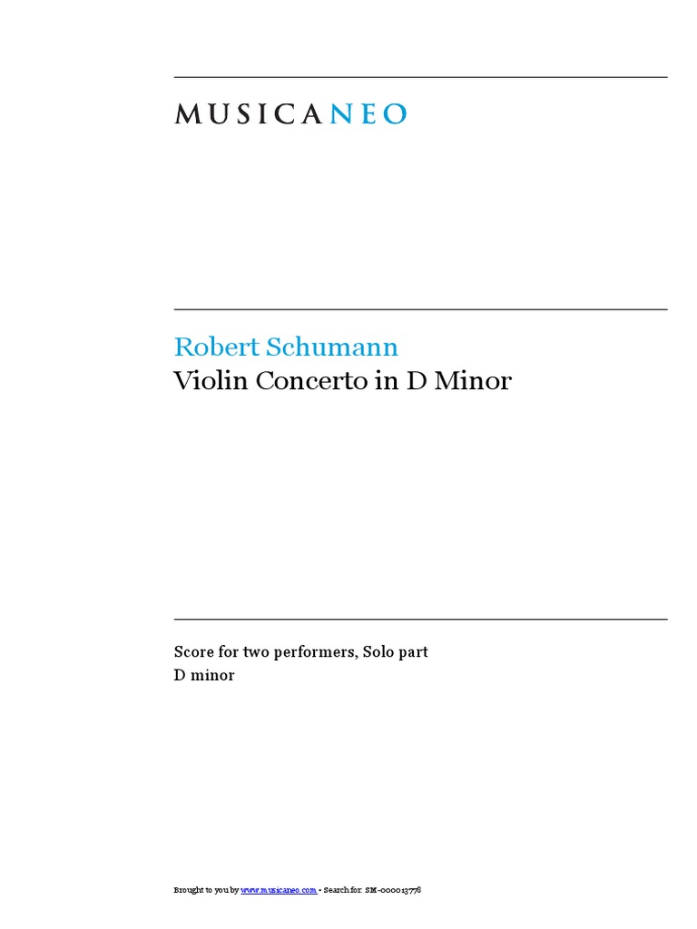 Robert Schumann: Violin Concerto in D Minor | PDF
