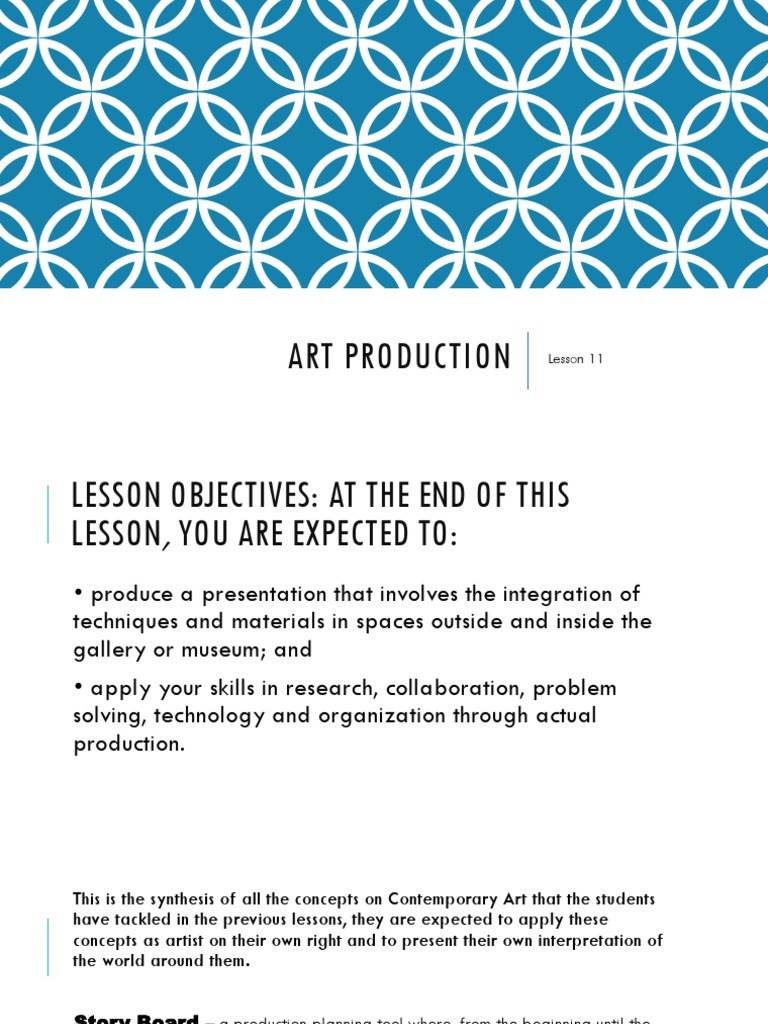 Lesson 11 - Art Production | PDF