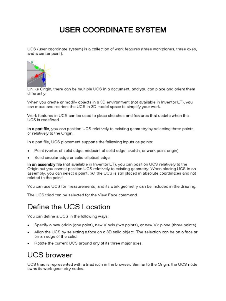 CAD2D - D3 - User Coordinate System Pada Autodesk Inventor | PDF ...